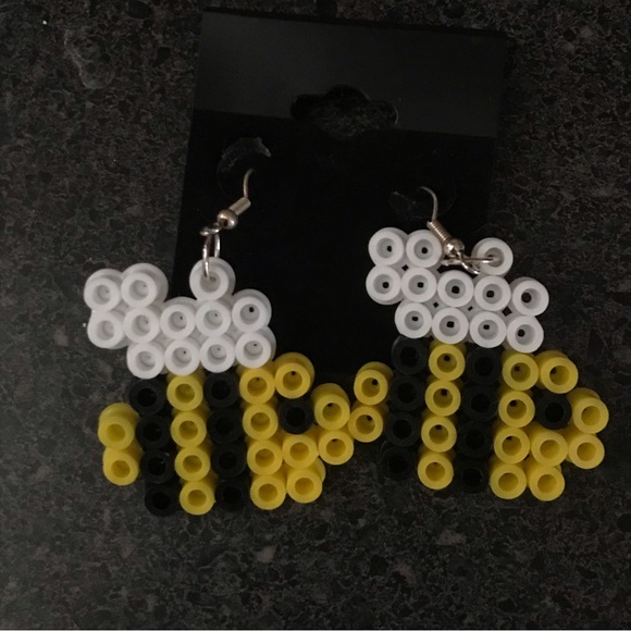 Jewelry | Handmade Bee Perler Bead Earrings | Poshmark